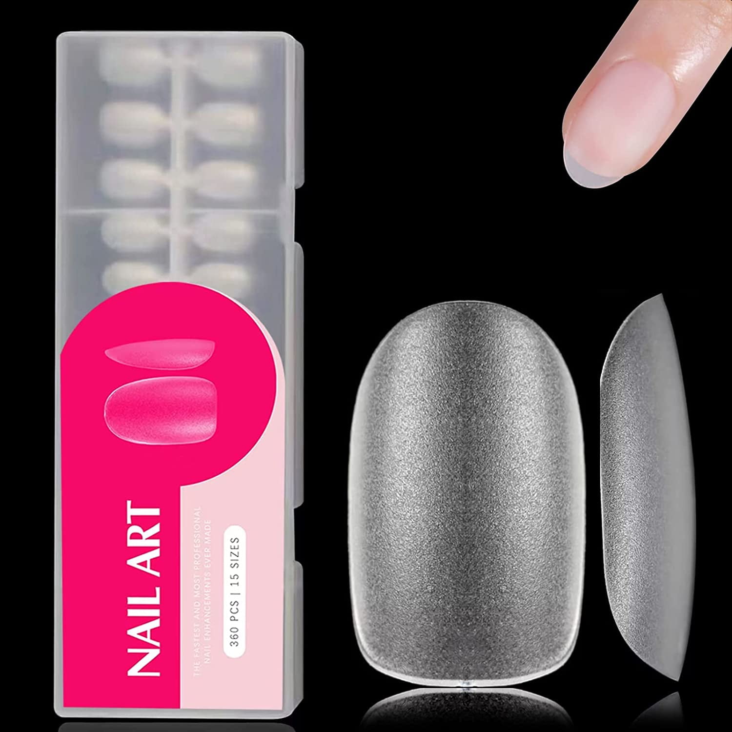 Walmart 360 Pack Nail Tips, Transparent False Nails, Full Coverage ...