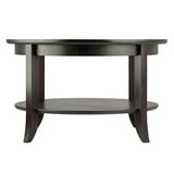 Winsome Wood Genoa Round Coffee Table with Glass Top, Espresso Finish ...