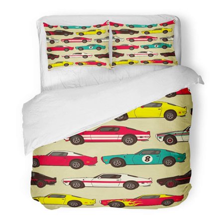 HATIART 3 Piece Bedding Set Red Race American Muscle Classic Racing Car ...