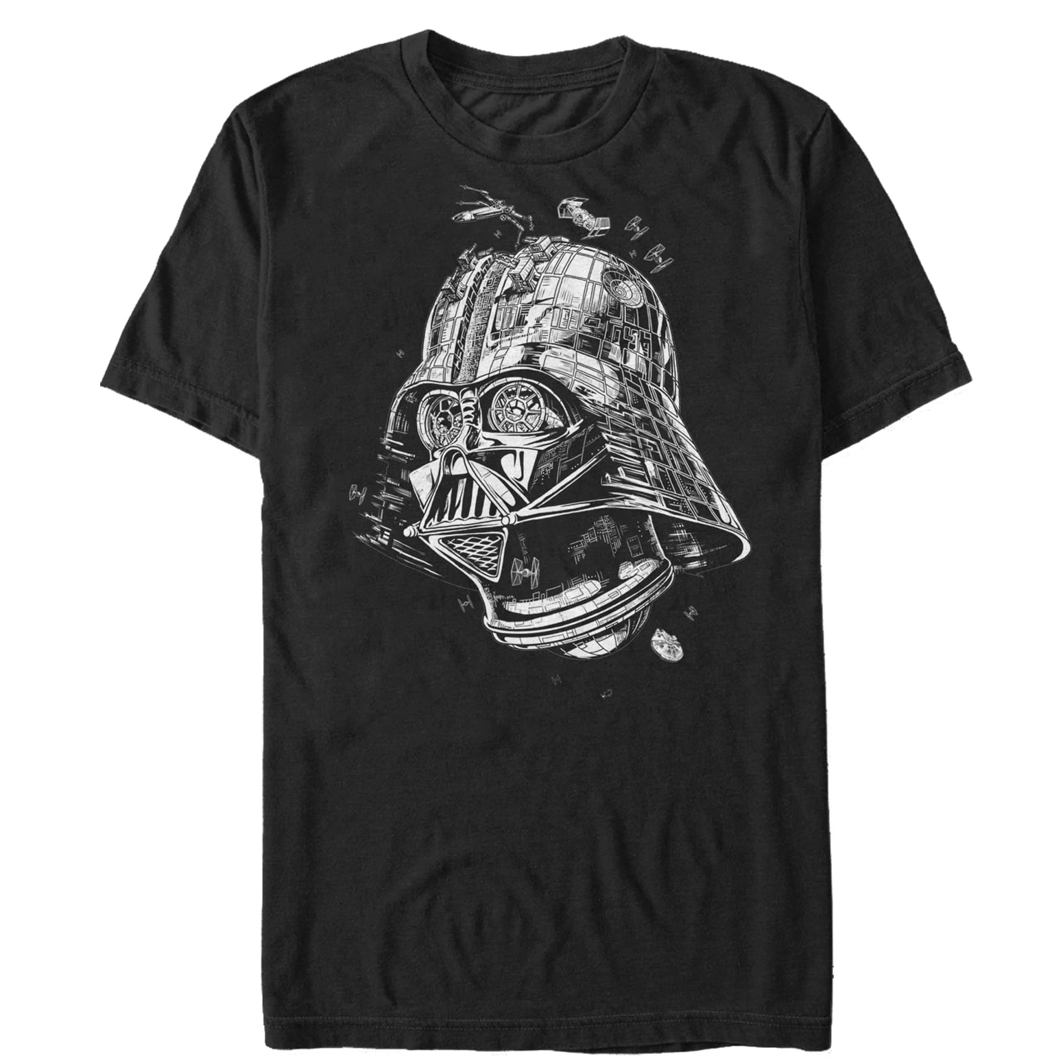 Men's Star Wars Darth Vader Death Star Graphic Tee Black 2X Large ...