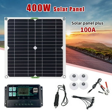 Renogy 400W 12V Solar Panel Monocrystalline Off Grid Starter Kit with 40A Rover MPPT Charger ...