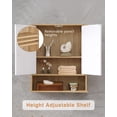 Bathroom Wall Cabinet with Double - Door, Bottom Shelf, Wavy ...