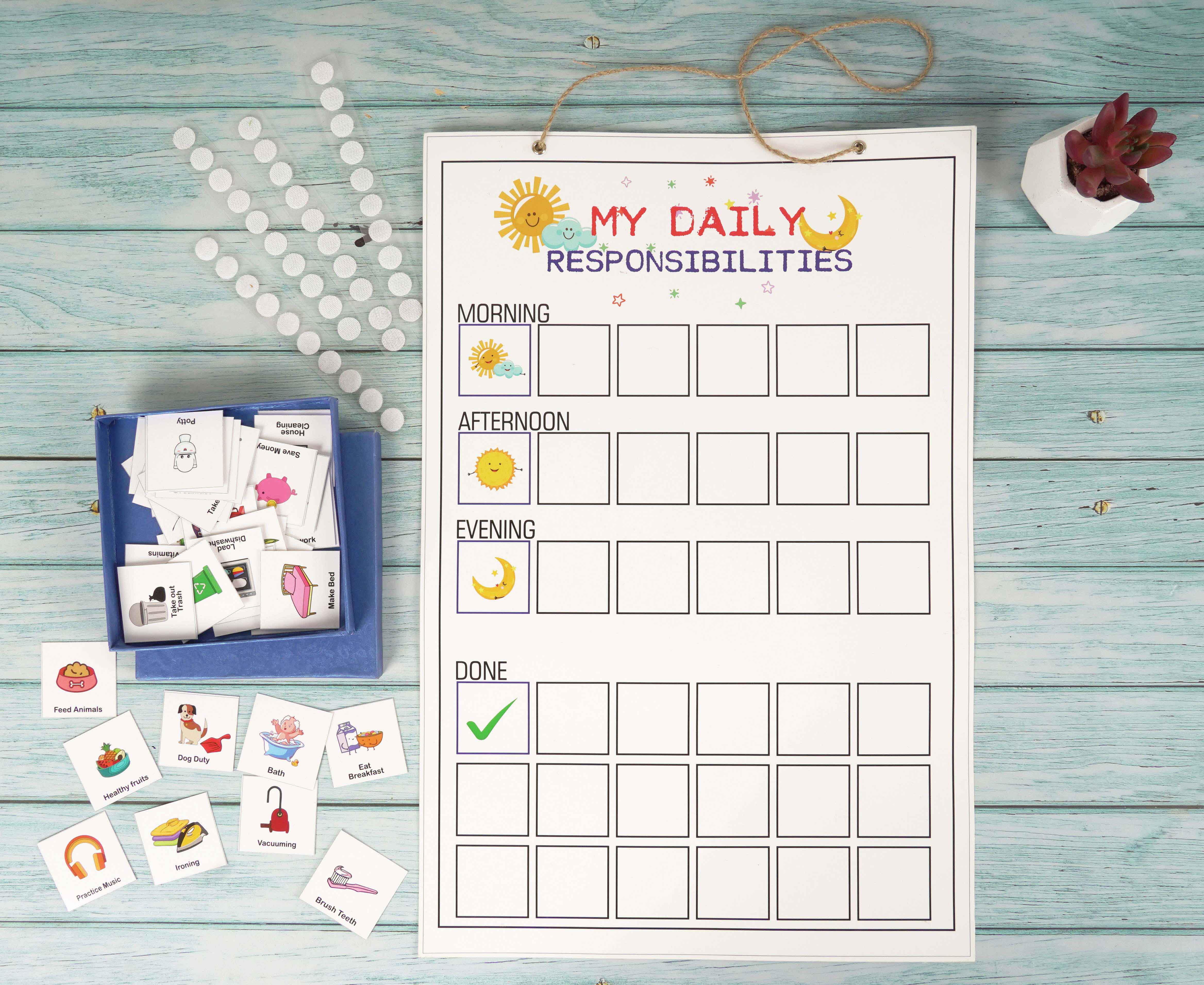 Inkdotpot Kids Daily Responsibility Checklist, Hanging Chore Chart ...