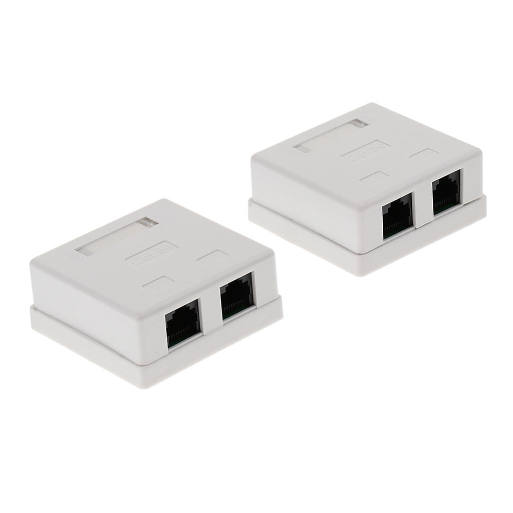 2 Port Surface Mount Box With and Network Female Connector - 2 Pack ...