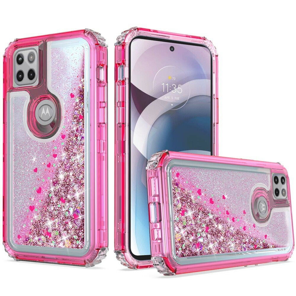 Kaleidio Case For Motorola One 5G Ace [Kleer Hybrid] 3-Piece Impact [Drop Protection] Shockproof ...