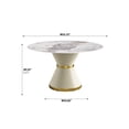 53" Modern Round Dining Table,Sintered Stone Tabletop With Carbon Steel ...