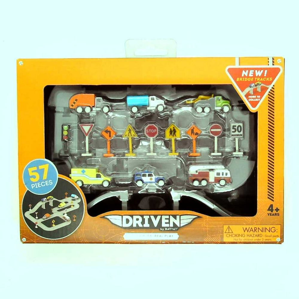 DRIVEN – Track Playset with Toy Trucks – Safe & Clean City Crew (57pc ...