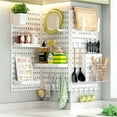 Floating Wall Mounted Shelves-Wall Hanging Racks Peg Board -Plastic ...