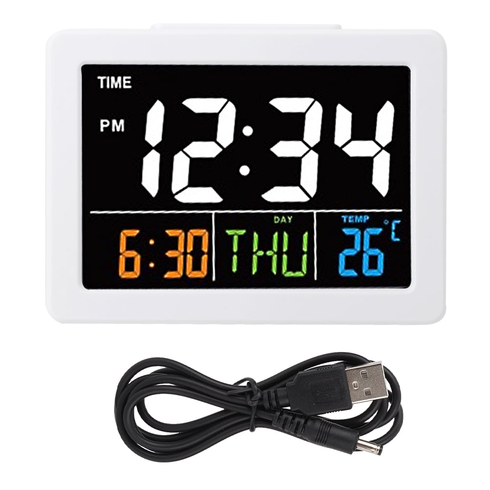 Student Alarm Clock,Color Large Screen LCD Alarm Clock Table Clock Eco ...