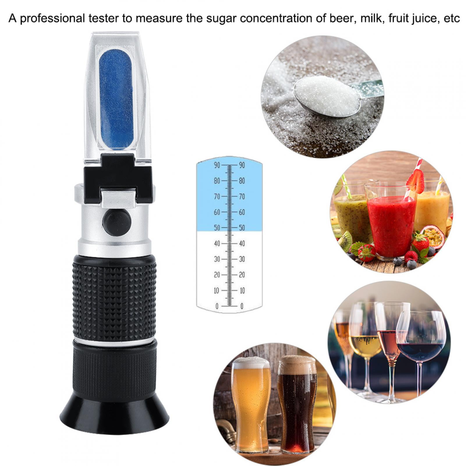 Brix Refractometer,Professional 0~90% Brix Refractometer Sugar Tester ...