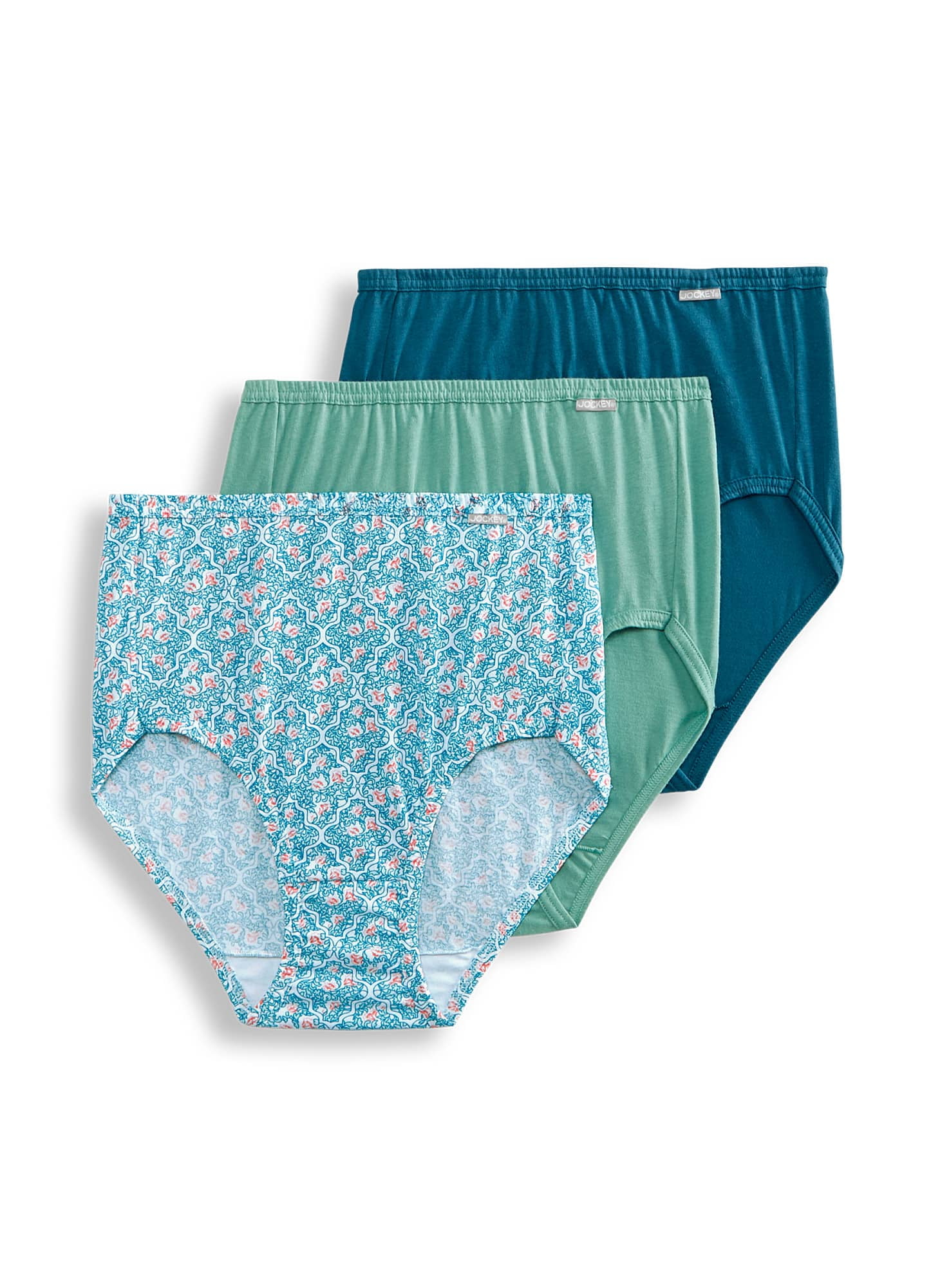 Jockey Womens Plus Size Elance Brief 3 Pack Underwear Briefs 100 Cotton