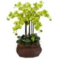 Nearly Natural 27" Geranium Artificial Plant in White Tower Planter ...