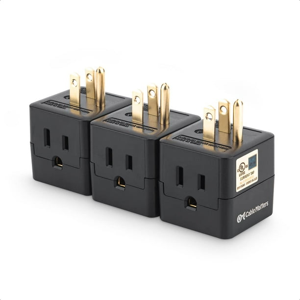 [UL Listed] Cable Matters 3-Pack 3 Outlet Wall Adapter, 3 Outlet Power ...