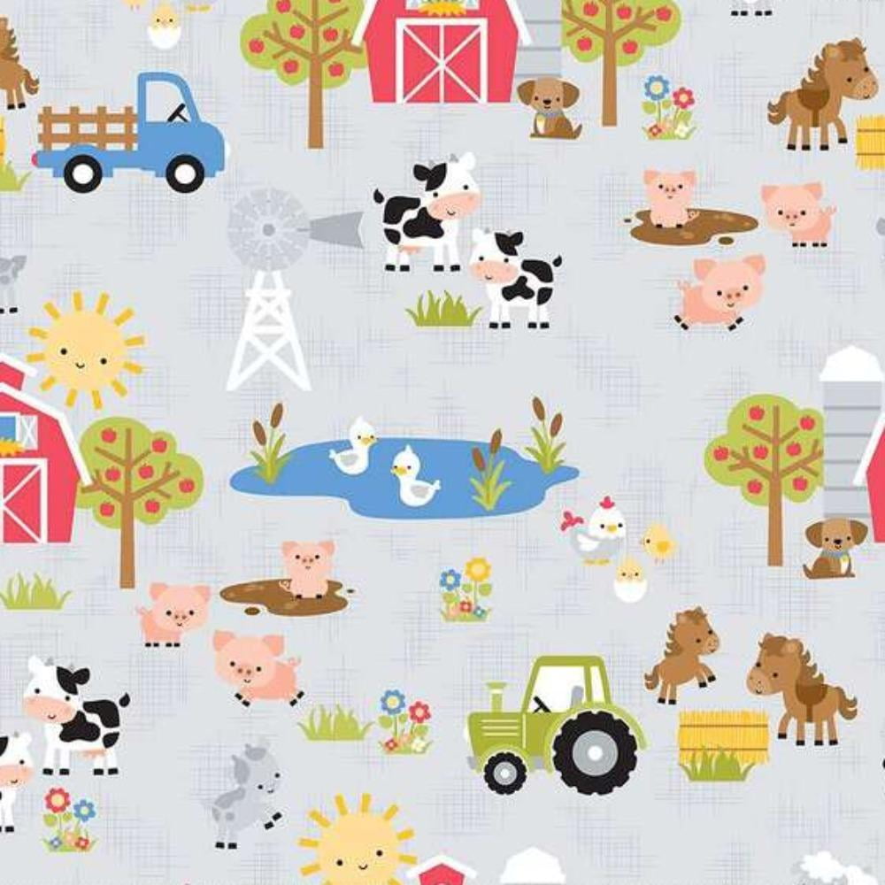 Down on the Farm Animals Cotton Fabric - Walmart.com - Walmart.com