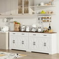 Homfa Farmhouse Buffet Sideboard for Kitchen, 2 Drawers & 4 Doors Wood ...