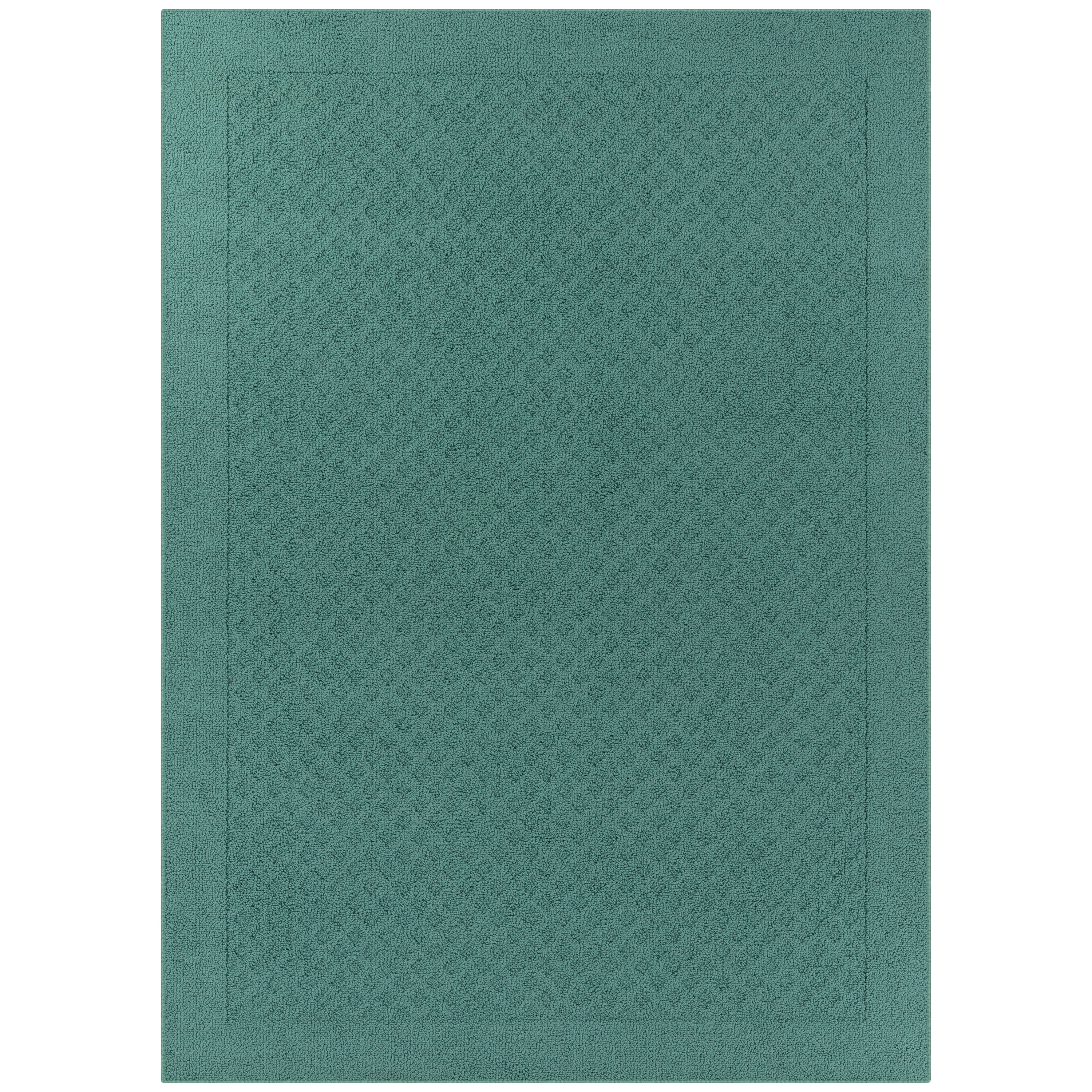 Mainstays Dylan Solid Diamond Traditional Teal Area Rug, 4'x5'4 ...