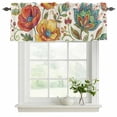 Bohemia Flowers 2 Panels Kitchen Valance, Color Vintage Pesley Floral ...