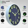 JoFomp Quartz Modern Glow In The Dark Indoor Wall Clock, Silent ...