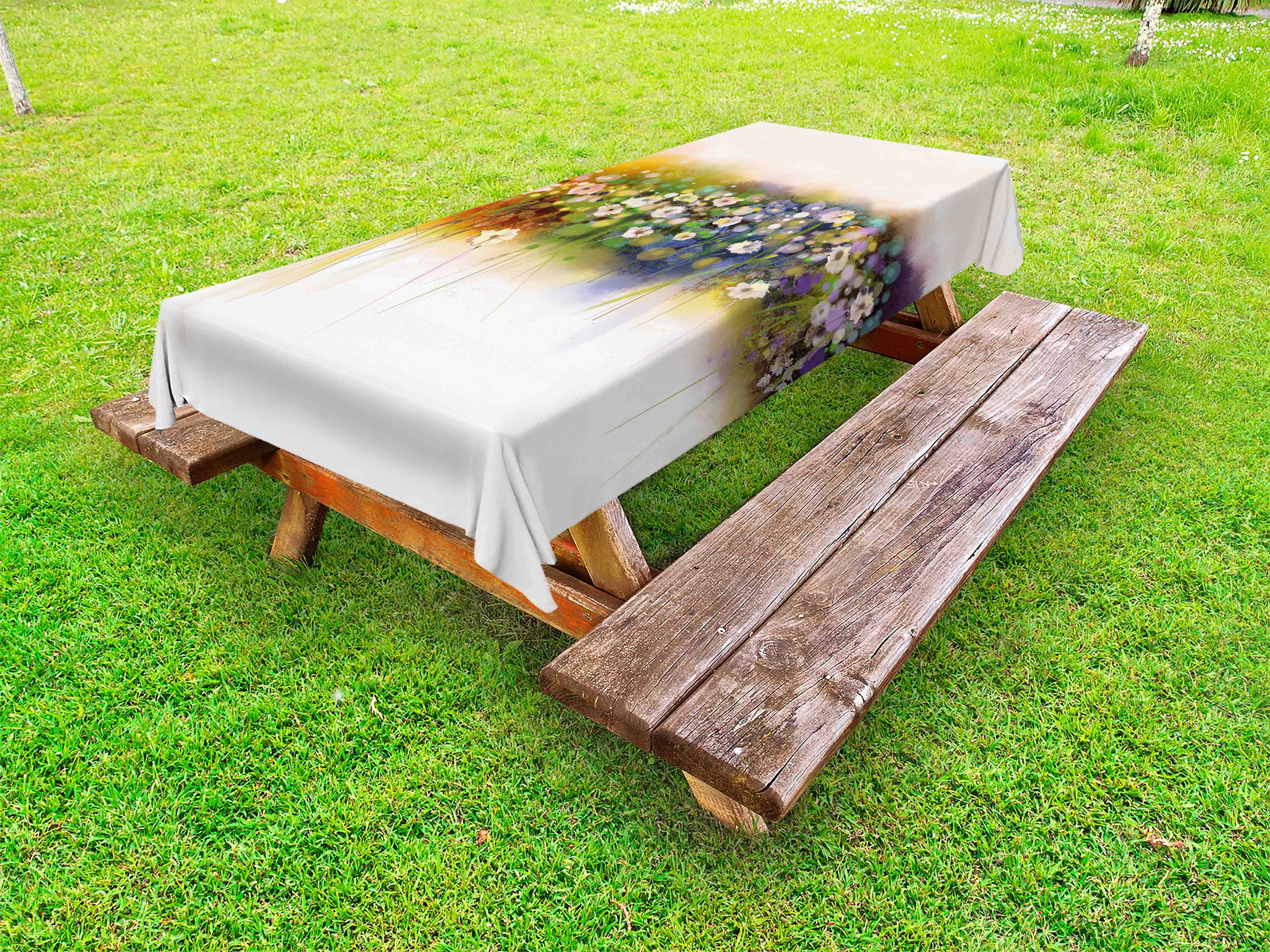 Flower Outdoor Tablecloth, Vogue Display Wisteria Violets Wreath ...