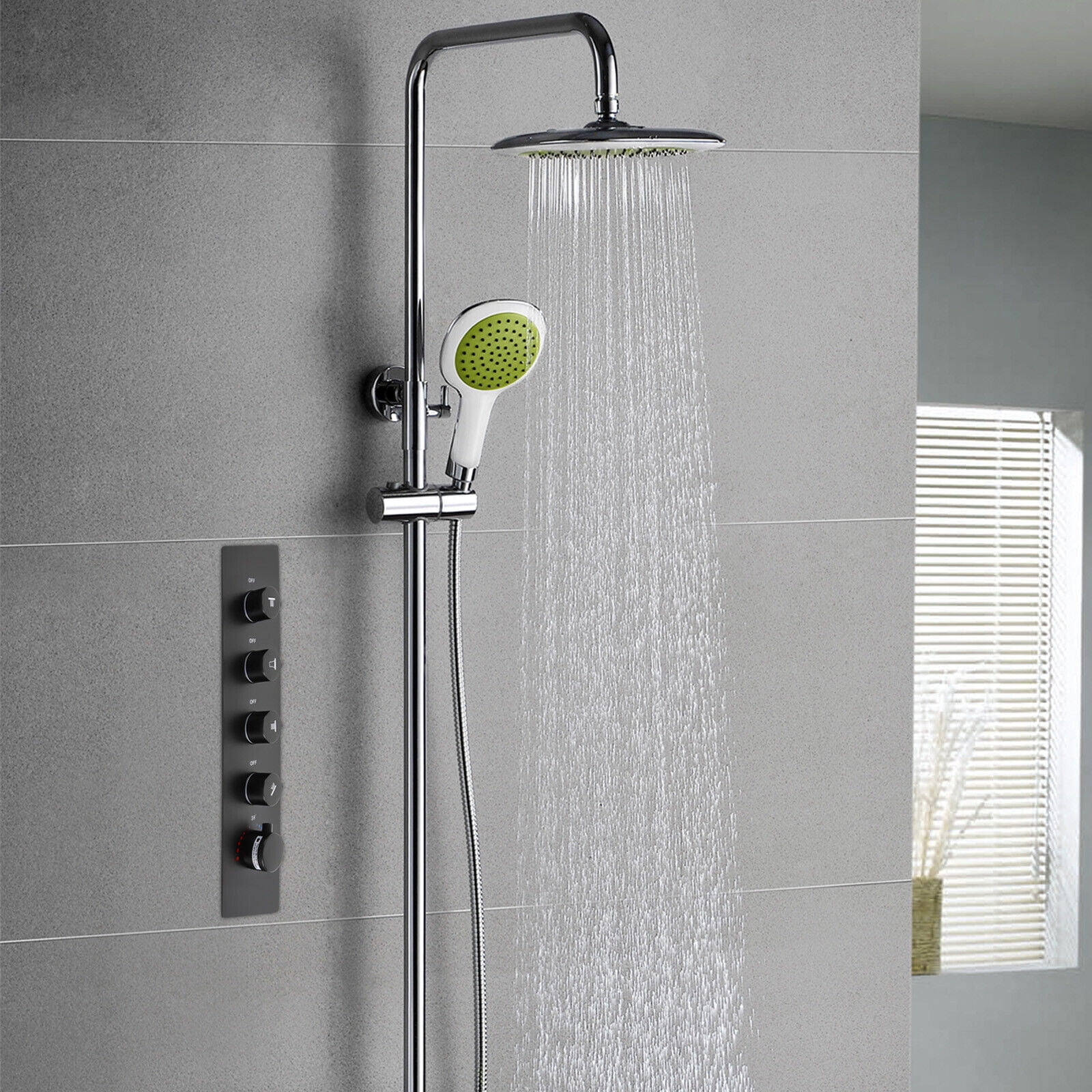 Flkoendmall 4 Way Shower Valve Shower Flow Control Valve Shower ...