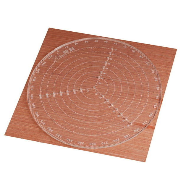 Round Center Finder Compas Ruler 300mm/11.8in Clear Acrylic Circle ...