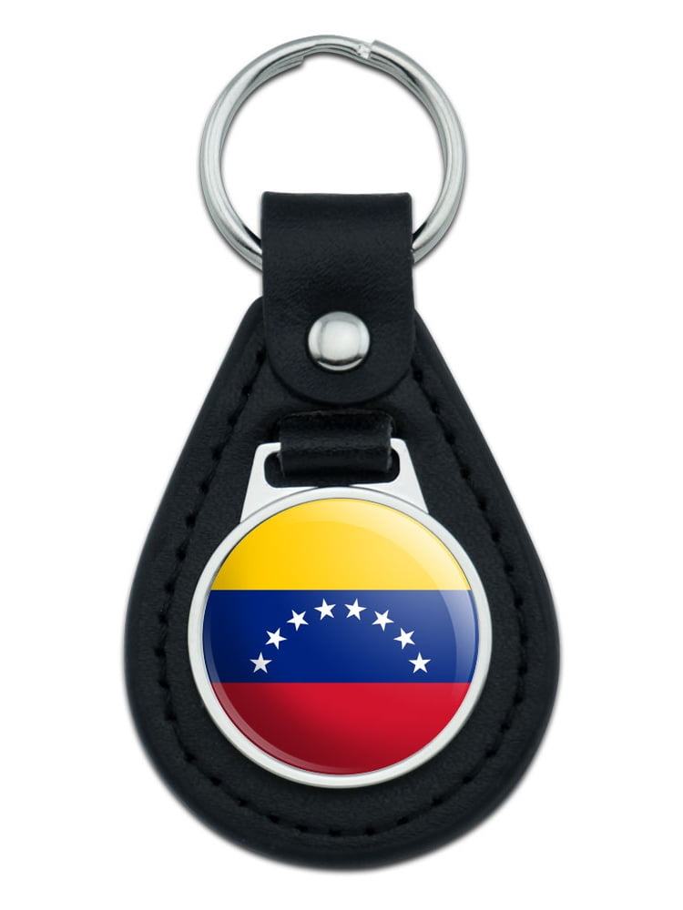 Venezuela National Country Flag Black Leather Keychain - Walmart.com