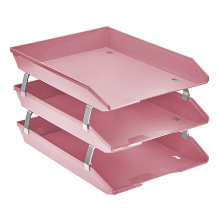 Acrimet Facility 3 Tier Letter Tray Front Load Plastic Desktop File ...
