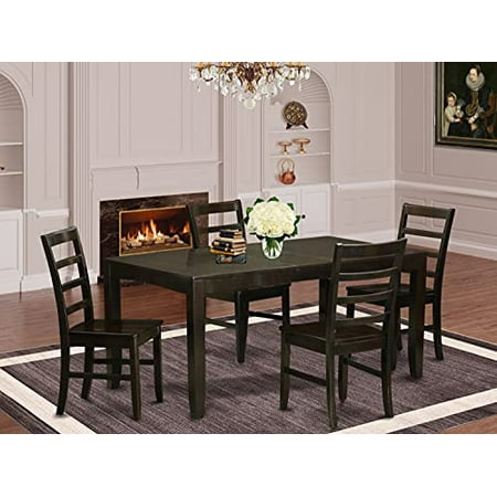 5 Pc Dining room set for 4-Table with Leaf and 4 Chairs for Dining room ...
