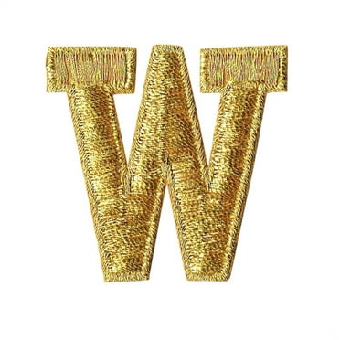 Alphabet Letter - K - Color Gold - 2" Block Style - Iron On Embroidered ...