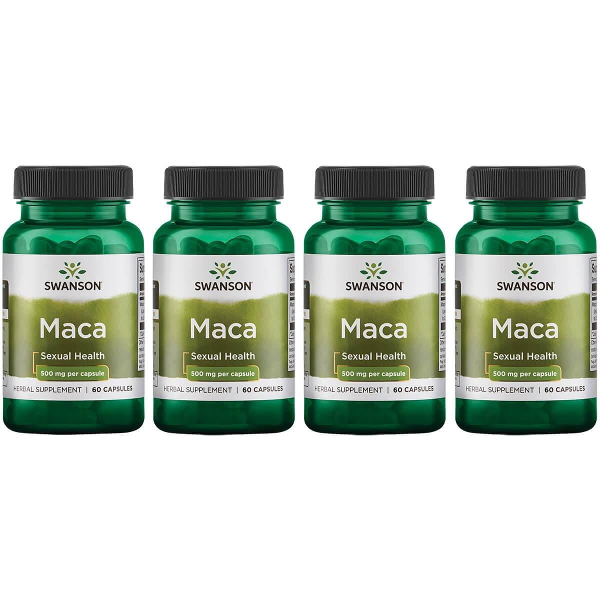 Swanson Maca 500 mg 60 Caps 4 Pack - Walmart.com