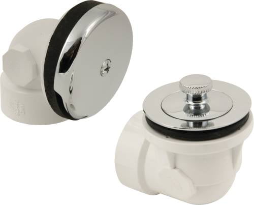 PVC LIFT AND TURN WASTE AND OVERFLOW HALF KIT, CHROME, 1-1/2" per 2 ...