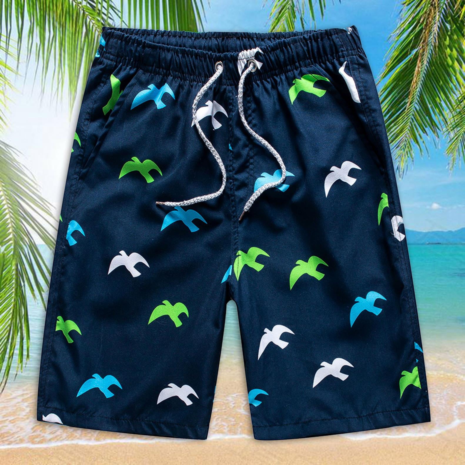 Danhjin Mens Swim Trunks Quick Dry Beach Shorts With Mesh Lining
