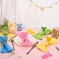 8 Sets Easter Cloth Napkin with Wooden Bunny Napkin Rings Napkin Holder ...