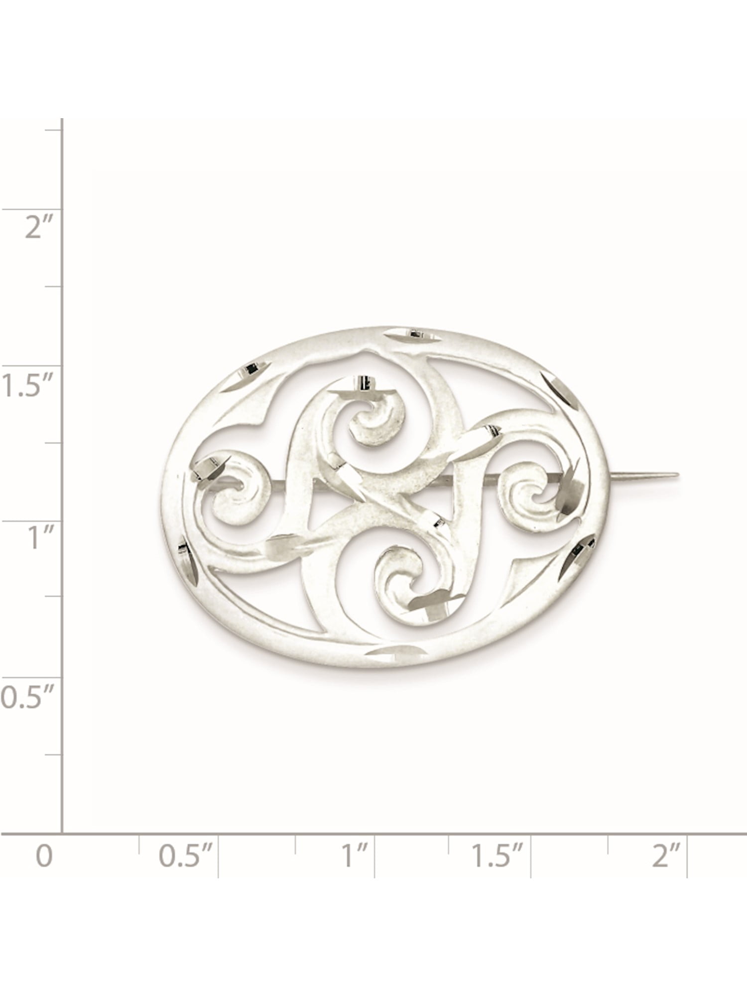 925 Sterling Silver Satin Finish Diamond Cut Scroll Pin | Walmart Canada