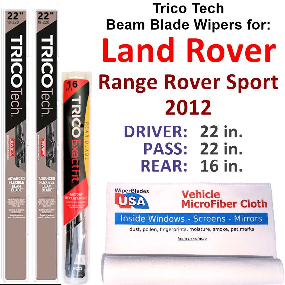 2012 Land Rover Range Rover Sport Beam Blade Wipers (Set of 3) w/Rear ...