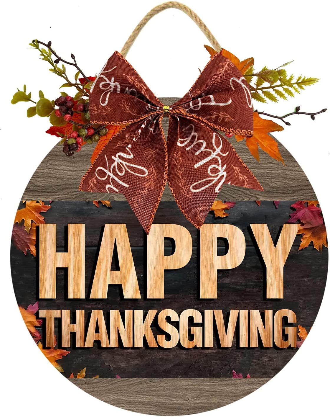 Eveokoki 11" Happy Thank*giving Sign Rustic Wood Signs Wall Art Wooden ...