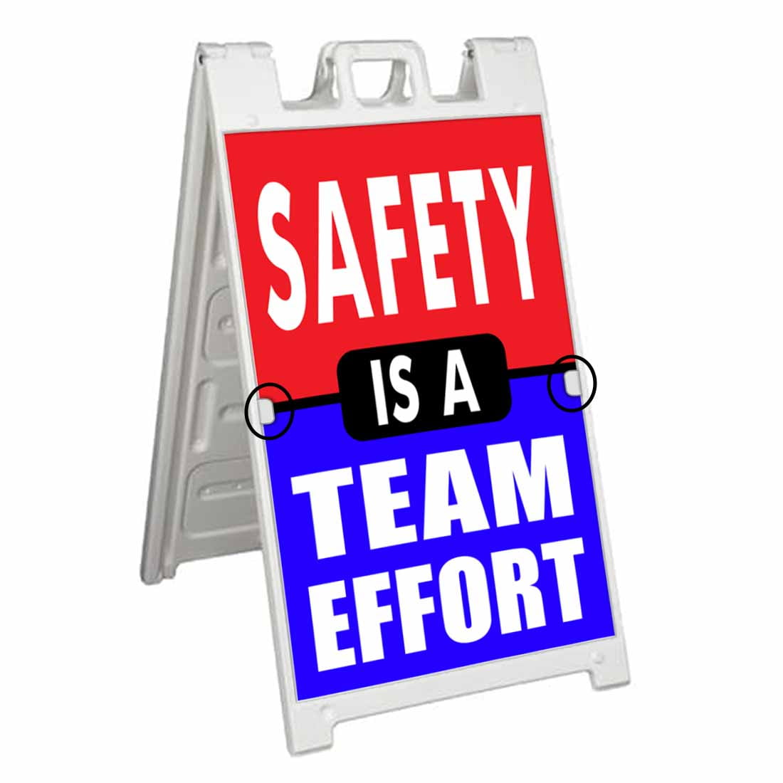 Safety Is A Team Effort (24" X 36") Deluxe A-Frame Signicade, Includes ...