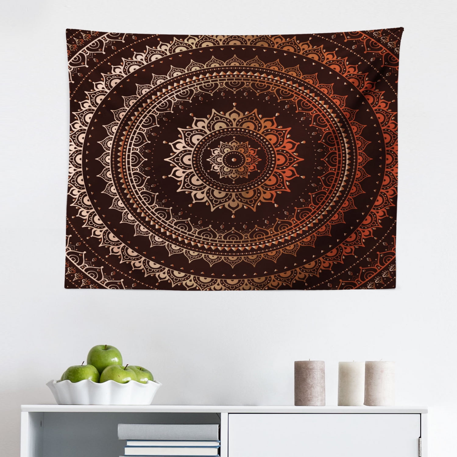 Retro Poster Tapestry, Inspirational Just Go Words Over Mountains Range ...