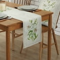 Sage Green Marbled Linen Table Runners Kitchen Table Decoration ...