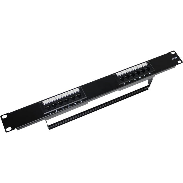 1U 12 Ports Cat6 Unshielded Wallmount or Rackmount Patch Panel UTP Ethernet Patch Panel with ...