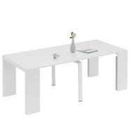 Tribesigns Oval Dining Table for 6 People, 63-Inch Modern Cream White ...