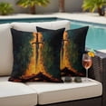 Bonfire Sword Outdoor Waterproof Throw Pillow Covers 20x20 Set of 2 ...