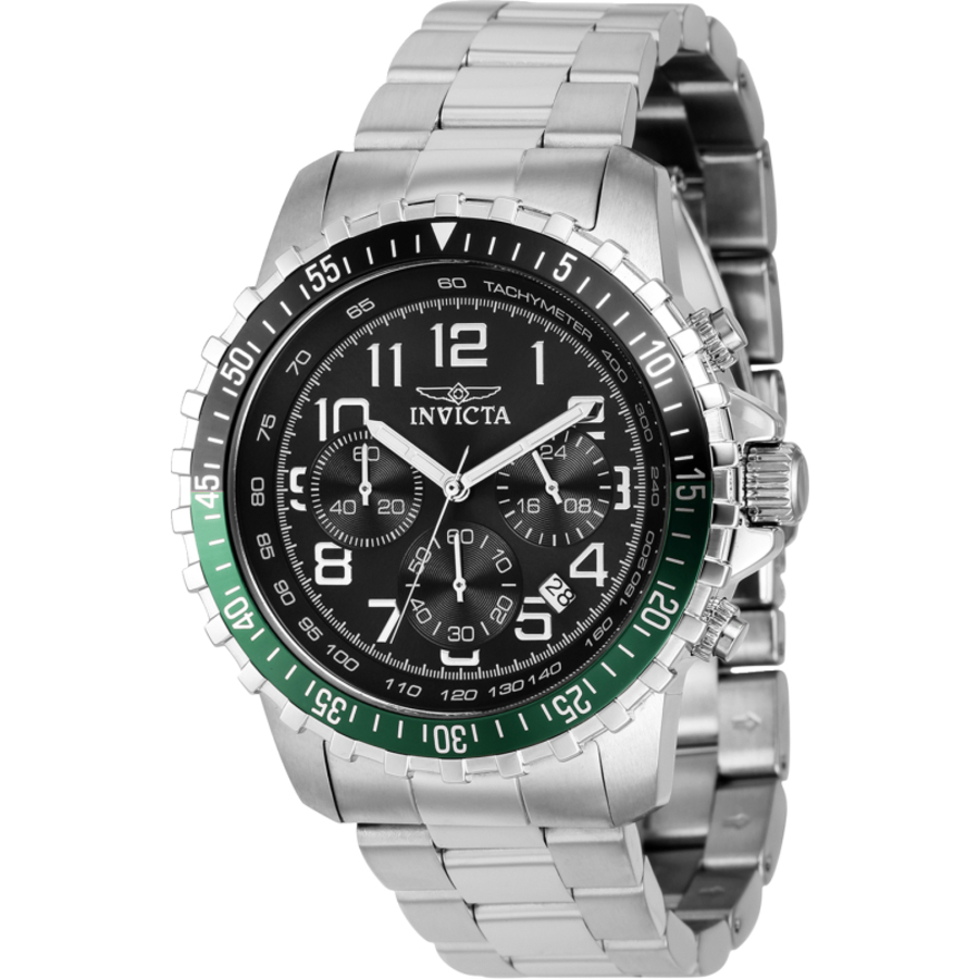 Invicta Specialty Chronograph Quartz Black Dial Sprite Bezel Men's ...