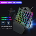 UHM One-Hand Gaming Keyboard, USB Wired, 35 Keys, LED Backlit ...