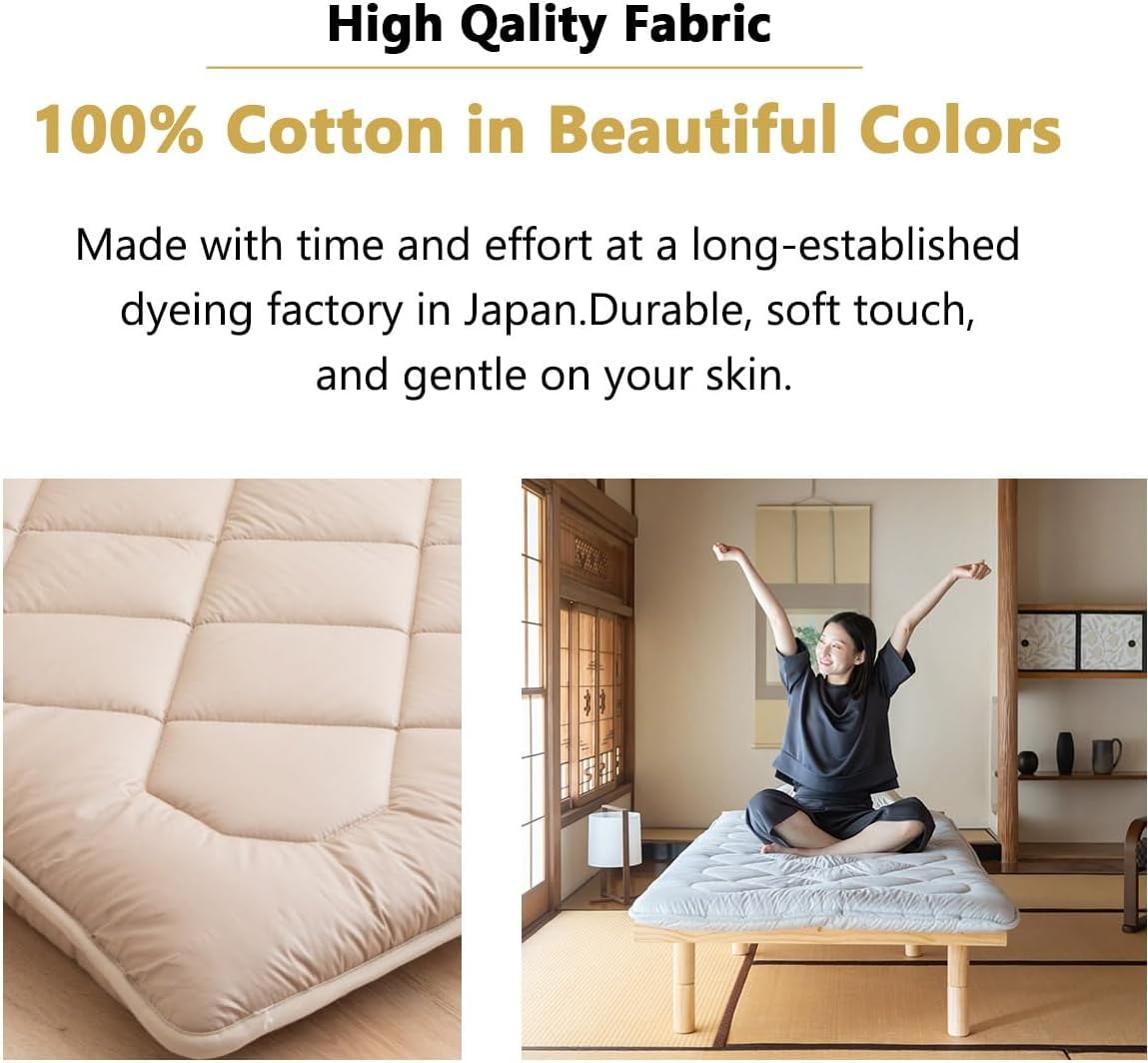 Japanese Futon Mattress EMOOR CLASSE Twin (39x79in) Made In Japan White ...