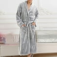 Poiuytr Men Women Plush Flannel Fleece Robe Lightweight Warm Bathrobe
