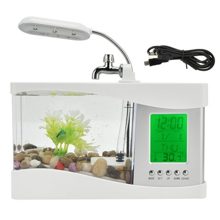 Fish Tank Light, Small Fish Tank Light Built-in Stones And Artificial ...