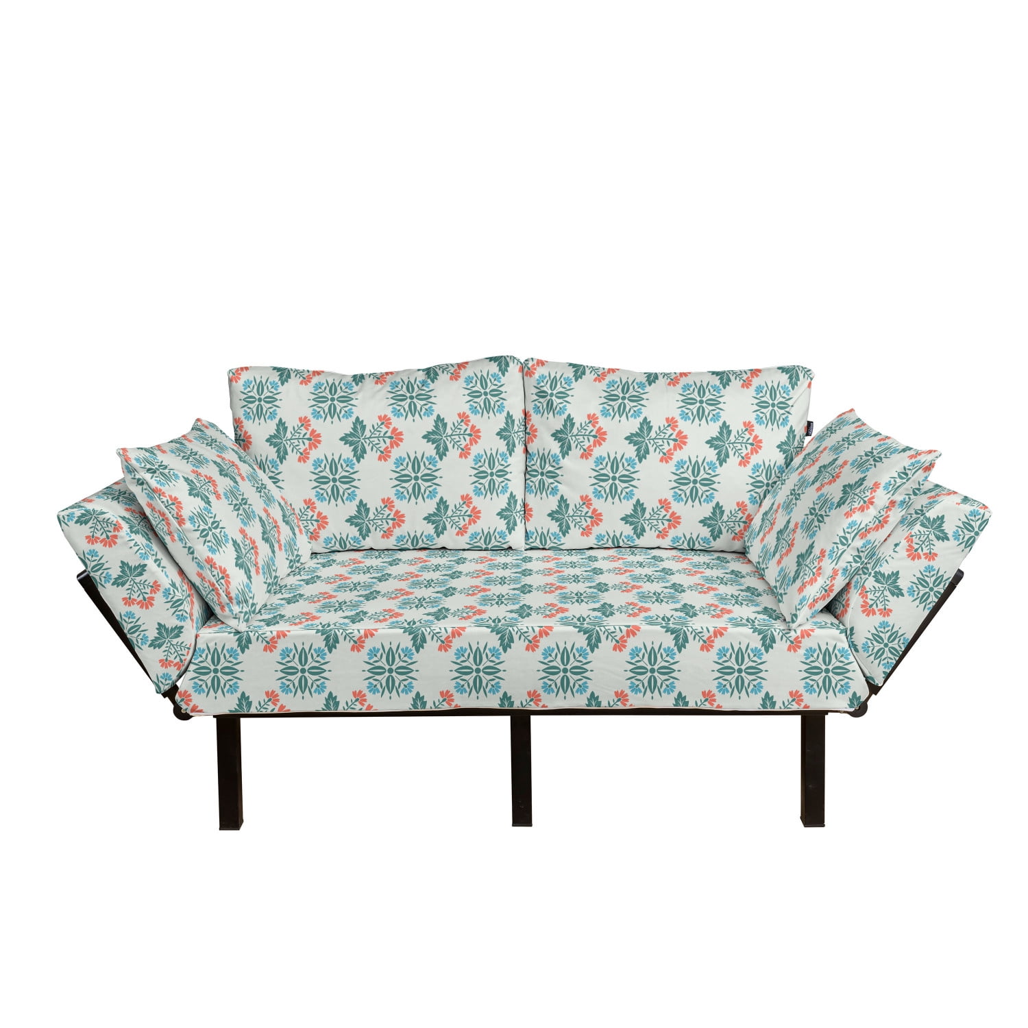 Seafoam Futon Couch, Ornate Floral Arrangement Blossoming Nature ...