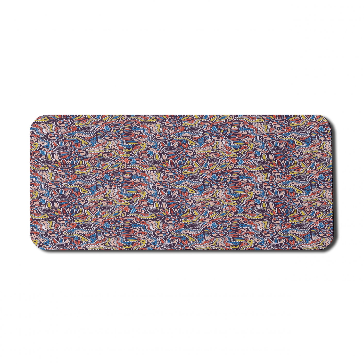 Ethnic Computer Mouse Pad, Mosaic Style Folk Prehistoric Historical ...