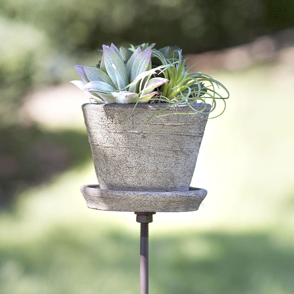 Garden Stake with Terra Cotta Pot - Walmart.com